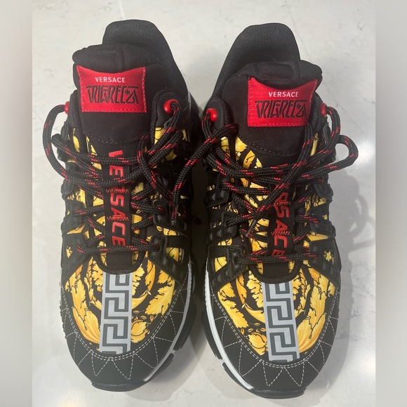 Versace | Shoes | Versace Trigeca Barocco Print Black Size 42 | Poshmark